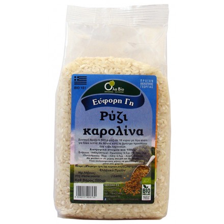 ΡΥΖΙ ΚΑΡΟΛΙΝΑ ΒΙΟ 500gr - Μπαχάρι Ρέθυμνο